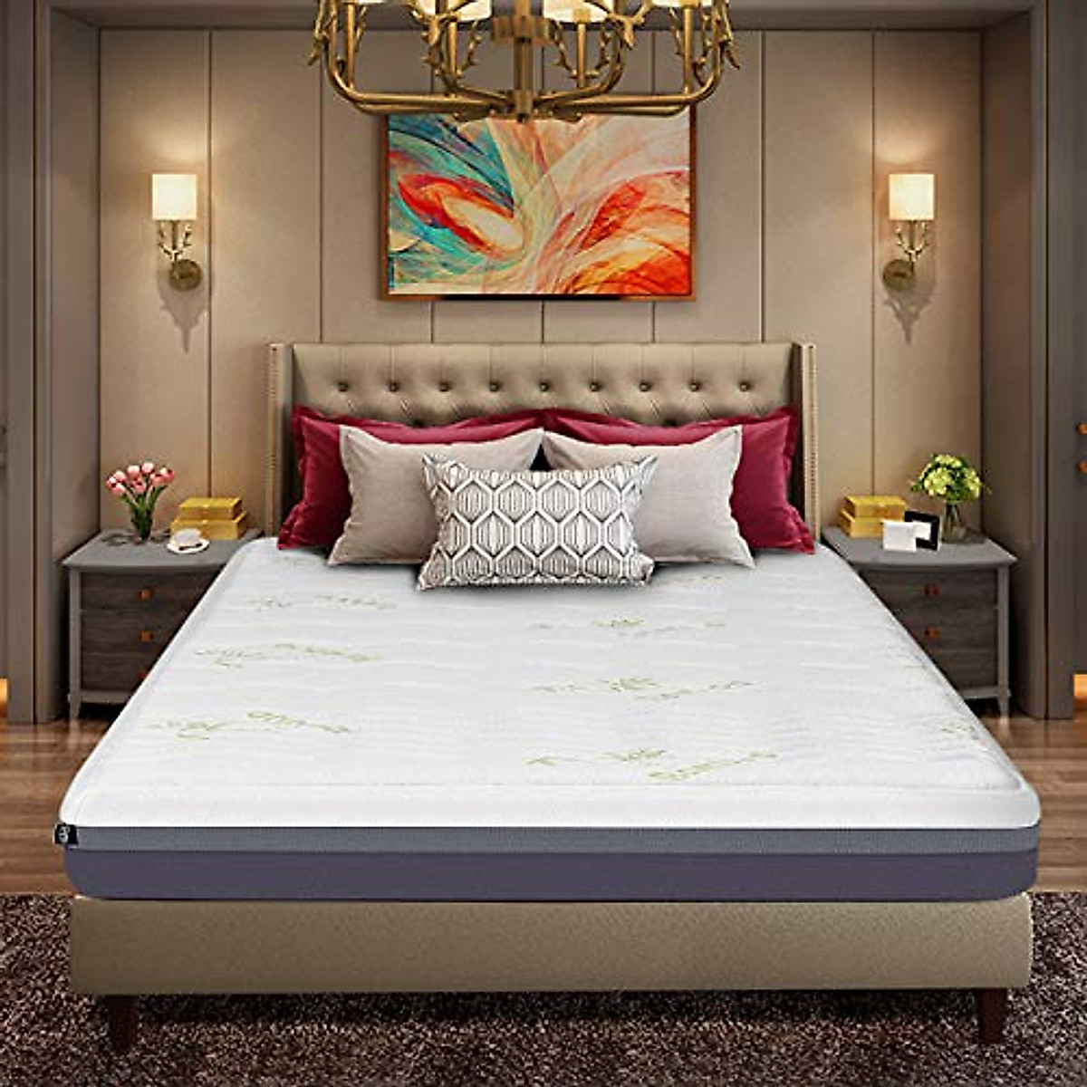 Giantex Mattress Memory Foam Bed Mattress Zipped Washable Bamboo Cover 10" Mattress (California King)