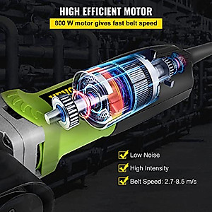 Mophorn Pipe Tube Polisher Sander 7"/180 mm Max Pipe Diameter, Sander Polisher Grinder 110V 800W, Professional Belt Sander Grinding Machine 6 Speeds Adjustable, for Burnishing Finishing Stainless Steel