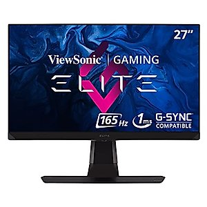 ViewSonic Elite XG270Q 27” 1ms 1440p 165Hz G-SYNC Compatible Gaming Monitor with VESA DisplayHDR 400 and Advanced Ergonomics for Esports (Renewed)