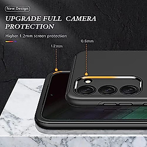 YRMJK S23 Plus Case,Built in 2 Screen Protectors + 2 Camera Lens Protector,Military Grade,3D Full Cover with Kickstand Ring Case for Samsung Galaxy S23 Plus 5G Black