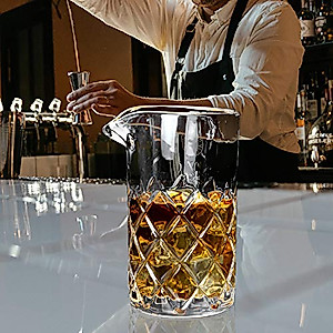 Lighten Life Cocktail Mixing Glass,20oz Mixing Glass with Thick Bottom,Premium Old Fashioned Bar Mixer Glass for Stirring Drinks,Professional Stirring Glass Cocktail beaker