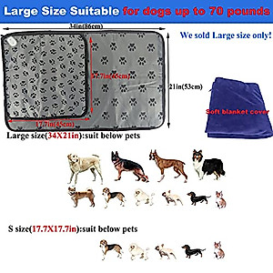 Pet Heating pad for Large Dog cat Heated Bed Dog Heating pad 34" x 21" with Soft Washable Cover Electric Heating pad Keep Pets Warmer Water Resistant Chew Resistant Cord