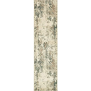 Unique Loom Tuareg Collection Vintage Distressed Traditional Area Rug, 2 ft 6 in x 10 ft, Beige/Green