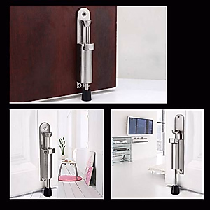 2 Pack Kickdown Door Stop, CertBuy Stainless Steel Easy Step Door Stopper Spring Loaded Telescopic Door Stopper, Adjustable Door Locks Holder Stop/Release by Foot
