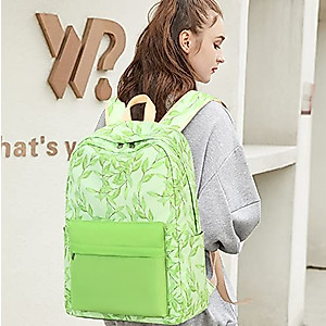 LEDAOU Backpack for Girls School Bag Kids Bookbag Teen Backpack Set Daypack with Lunch Bag and Pencil Case (Green)