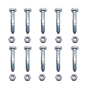 Pro-Parts 10PK Shear Pins and Nuts for Ariens 532005 53200500 Snow throwers