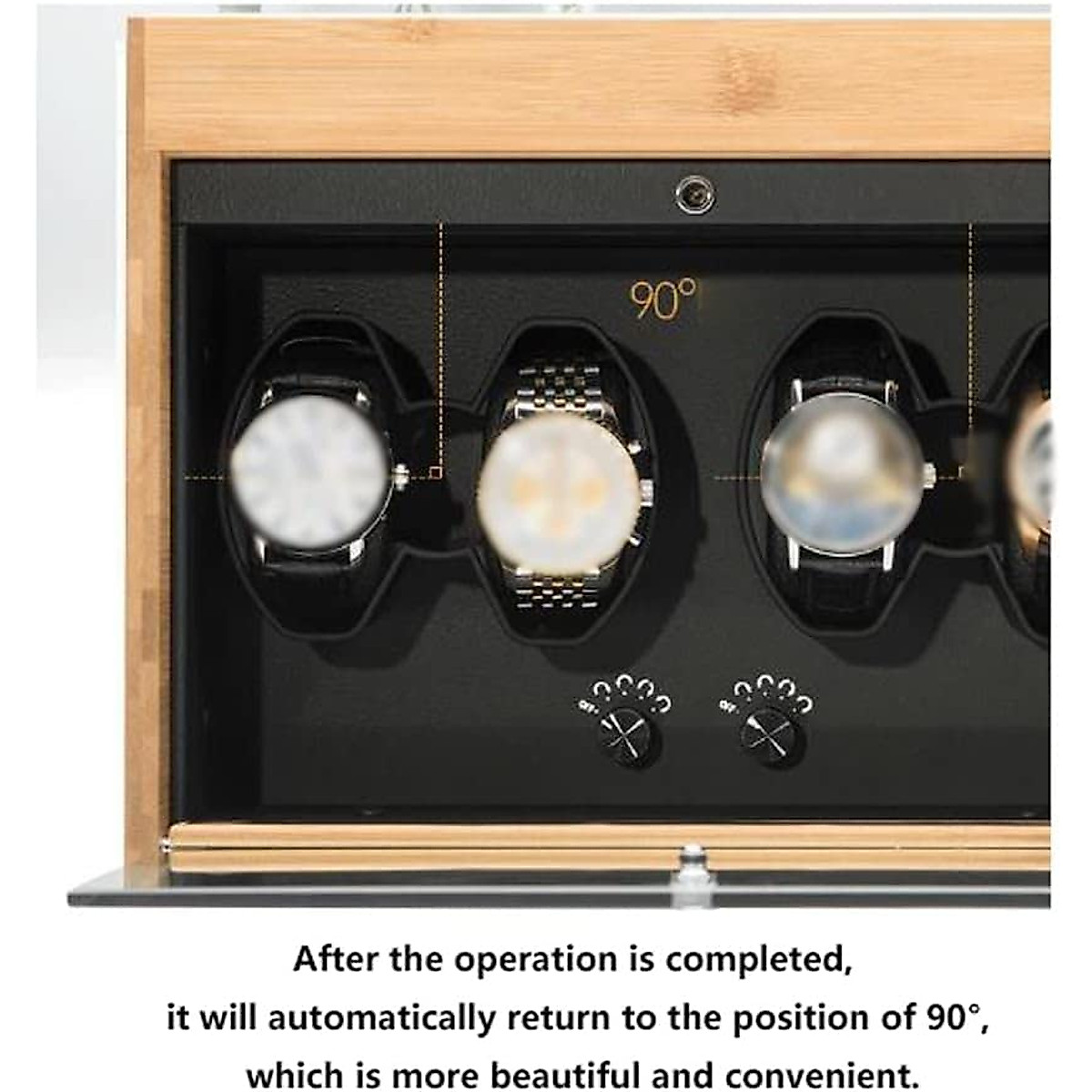 Watch Holder Watch Winder for 4 Automatic Watche Winder Watch Display Box Watch Case Watch Organizer (Color : Yellow) (Yellow)