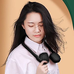 TianNorth Neck Fan 4000mAh with 3 Wind Speeds USB Rechargeable,Hands-Free Portable Personal Fan for Home, Office, Travel, Sport, Outdoor Activities (Black1)