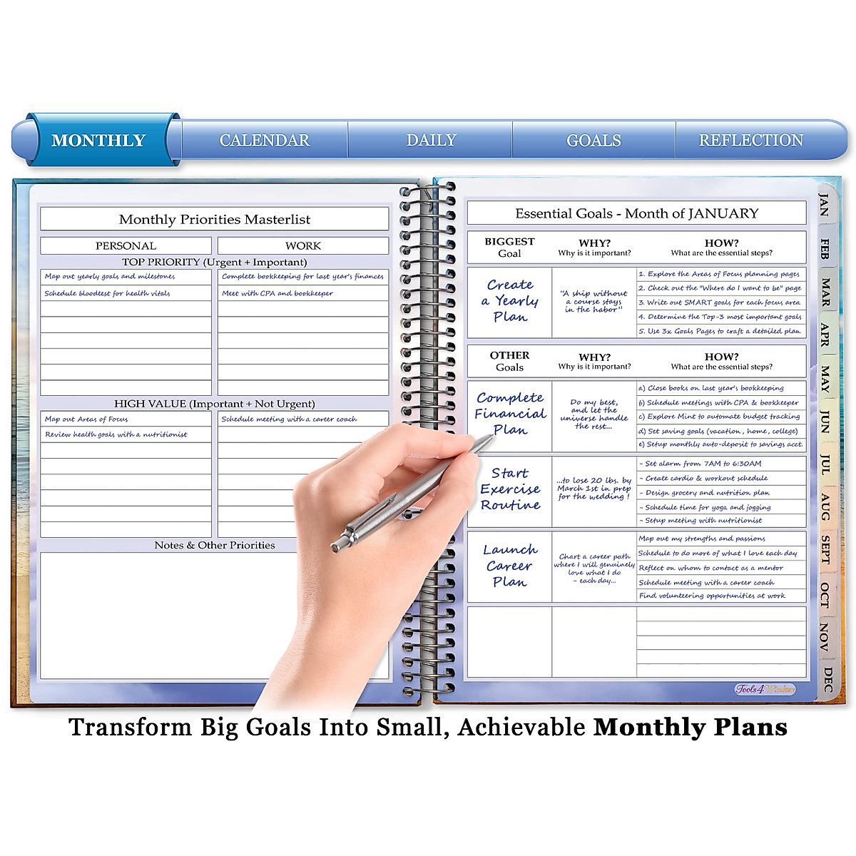 Tools4Wisdom 2024 Planner 2024 Calendar - 15 Month Dated October 2023-2024 Dec - Hardcover