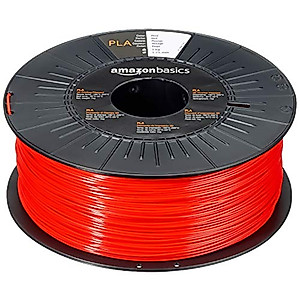 Amazon Basics PLA 3D Printer Filament, 1.75mm, Red, 1 kg Spool