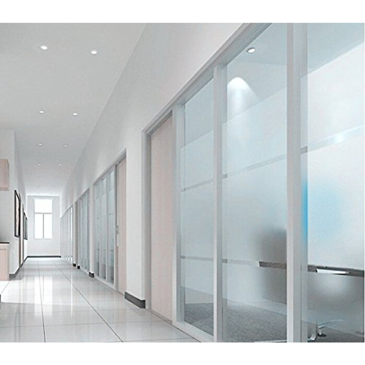 Niviy Etched Privacy Window Film Frosted Glass Static Cling Non Adhesive Window Frost Film for Home Office, 17.5 inch x 78.7 inch