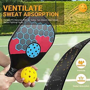 2-Packs Pickleball Paddle Grip Tape with Raised Ridge, Replacement Pickleball Overgrip Wrap for Sweat Absorption&Anti-Slip, Universal Pickle Ball Sport Accessories (Black)
