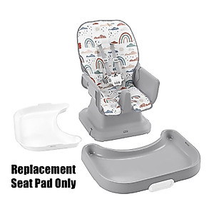 Replacement Part for Fisher-Price Highchair - GPN11 ~ Space-Saver High-Chair Booster Seat ~ Rainbow Showers ~ Replacement Seat Pad