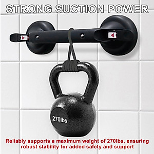 Suction Grab Bar for Shower Bathtub: Upgraded Heavy Duty Non-Slip Grip Handle with Strong Suction Cup for Bathroom Wall, Max Load 269LBS Safety Bar for Elderly Senior Disabled Handicap, 17 Inch, Black