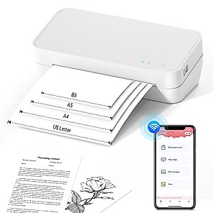 Ponek WiFi Thermal Printer - S821 Wireless Printers for Home Use, Inkless Portable Printer Supports 8.5" x 11" Letter/A4/A5/B5 Thermal Paper, Compatible with Phones & PC for Office, Home