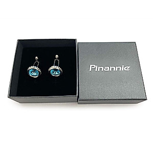 Pinannie Austria Crystal Shirt Cuff Links White Gold Plated Wedding Cufflinks for Mens (Purple)