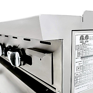 CookRite ATO-6B24G Commercial Liquid Propane Range 6 Burner Hotplates with 24" Manual Griddle 2 Standard Ovens 60'' Restaurant Range- 240000 BTU