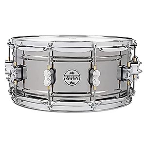 Pacific Drums Concept Series Black Nickel Over Steel Snare Drum, 6.5"X14" (PDSN6514BNCR)