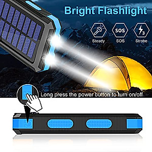 Solar Charger Power Bank, 38800mAh Portable Charger Fast Charger Dual USB Port Built-in Led Flashlight and Compass for All Cell Phone and Electronic Devices