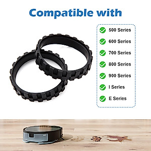 Abeskch Replacement Tire Compatible with IRobot Roomba Wheels Series 500, 600, 700, 800, 900 and I3, I6, I7, E5, E6, J9 Non-slip, high wear resistance Tire for irobot roomba wheel replacement (2 Pack)