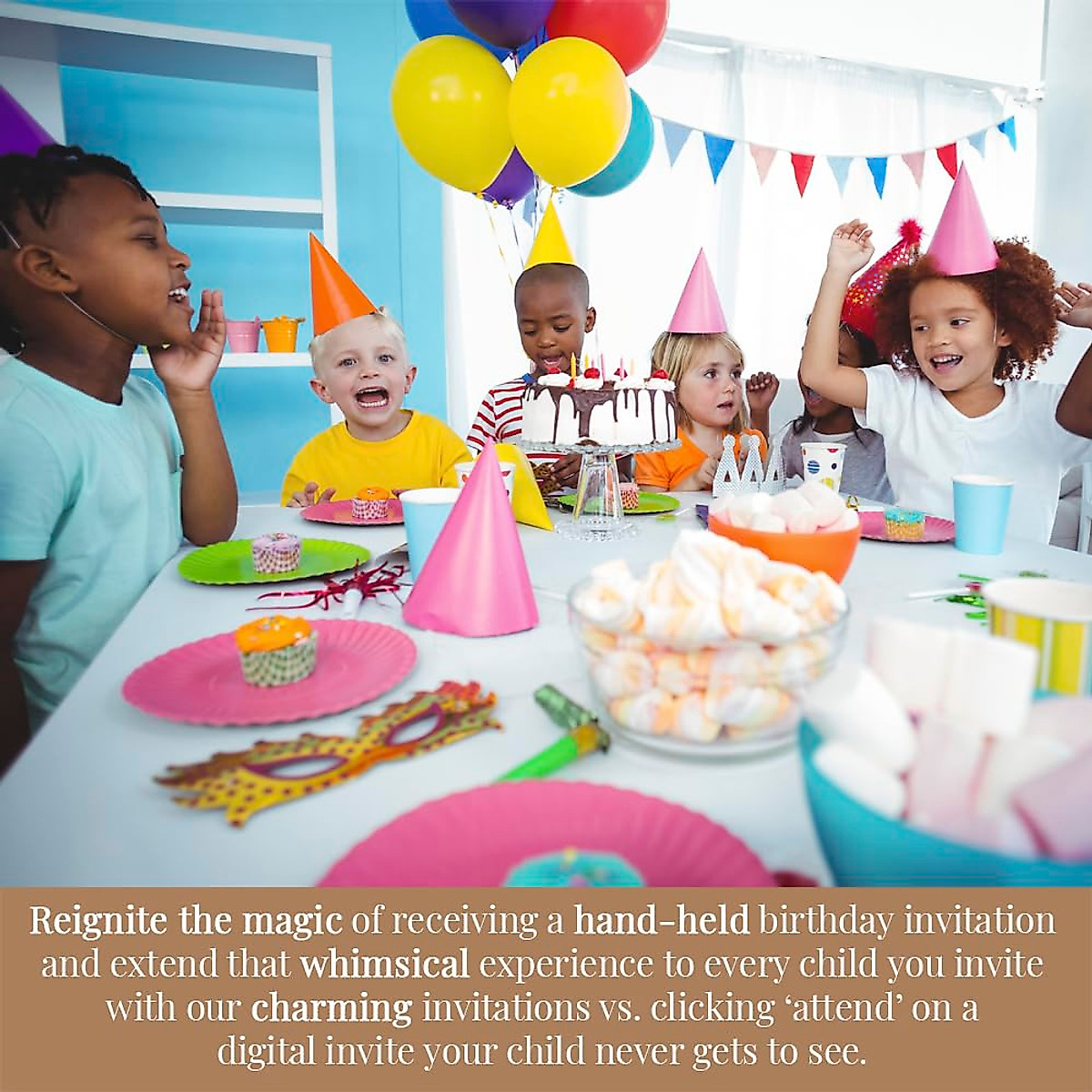 Pizza Party Themed Birthday Party Invitations for Kids, 20 5x7 Fill In Cards with Twenty White Envelopes by AmandaCreation