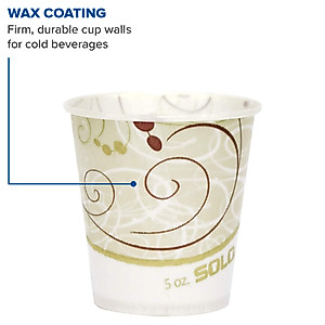 SOLO Cup Company R53SYMCT Paper Water Cups, Waxed, 5 oz (Case of 3,000)