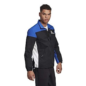 adidas mens Z.N.E. Track Top Woven Black/Team Royal Blue Large