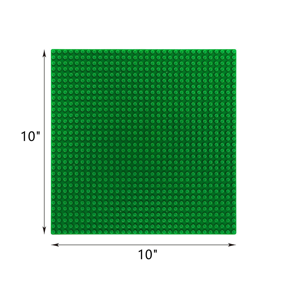 ZEAYEA 12 Pack Classic Baseplates, Building Base Plates for Building Bricks 100% Compatible with All Major Brands-Baseplate, 10" x 10" Stackable Bases, Green