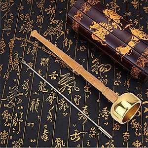 Tibetan Hand Bell，Meditation & Prayer Bells Buddhism Wooden Handle Brass Hand Bell Meditation Singing Bell Singing Scripture Implement Buddhist Supplies