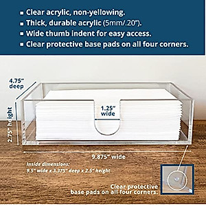 Sicily Guest Hand Towel Holder (5mm Acrylic) Multifold Paper Towel Dispenser (9.87”W x 4.75”D x 2.75”H) Hand Towel Napkin Holder for Bathroom and Kitchen Countertop - Bathroom Napkin Holder