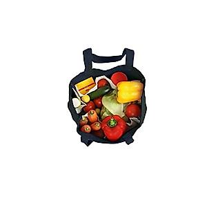 JOORY Premium Cotton Canvas Tote Bag with 6 Internal Pockets – Washable Heavy-Duty Cotton Canvas Bag with Reinforced Stitching Dark Blue