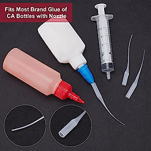 PH PandaHall Glue Tips, 100pcs Plastic Glue Micro-Tips Glue Extender Precision CA Glue Applicator for Arts Crafts Hobby Projects Guitar Fret Slot, White