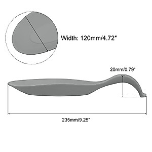 uxcell Silicone Spoon Rest, 9.25" x 4.72" Heat Resistant Kitchen Utensil Holder Spatula Ladle Rest for Counter Stove Top, Gray 1Pcs