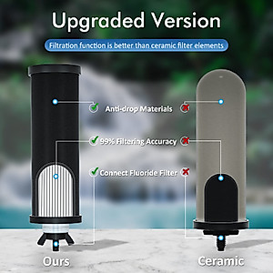 Purewell PB-2 Black Purification Elements, Replacement Filters for PB-2/BB8-2 Purification Elements and Gravity Water Filter System (2 Pack)