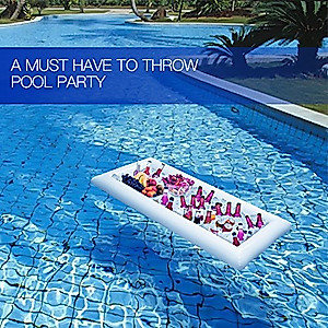 Novelty Place Inflatable Ice Serving Buffet Bar with Drain Plug - Salad Food & Drinks Tray for Party Picnic & Camping (Pack of 3)