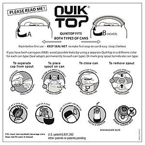 COMPAC HOME Quiktop Can Cap from Compac, Keep Carbonated Drinks Fresh & Fizzy, Turn Cans Into Bottles, Can Cover, Safety Top for Can Drinks, Red/White/Blue - Pack of 3