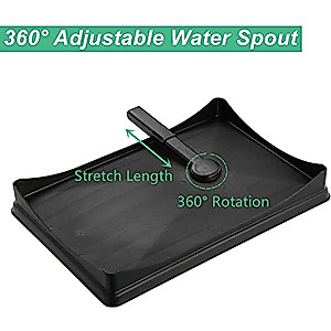 ANTOWIN Dish Drying Rack, Dish Drainer with Drip Tray, Anti-Rust Frame, Swivel Spout Large Storage Draining Board Design, Removable Cutlery Holder for Kitchen - Black with Dishwashing Brush