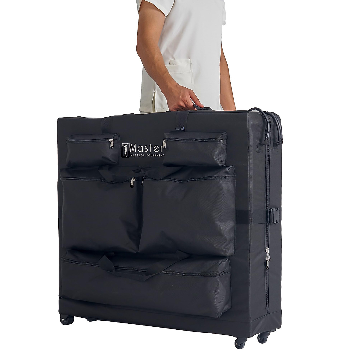 Master Massage Universal Size Wheeled Massage Table Carry Case with Wheels - Carrying Bag for Foldable Massage Bed with Castors-Fits 27” to 32” Width Folding Massage Tables - Black.