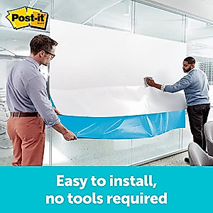 Post-it Dry Erase Whiteboard Film Surface for Walls, Doors, Tables, Chalkboards, Whiteboards, and More, Removable, Stain-Proof, Easy Installation, 4 ft x 3 ft Roll (DEF4X3)