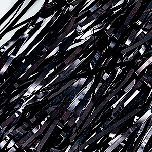 BRAVESHINE Party Decorations Foil Fringe Curtains - 2 Pack 3.2 x 8.2 ft Metallic Tinsel Photo Booth Streamer Backdrops for Boys Gilrs Men Women Birthday Wedding Christmas Graduation Decor - Black