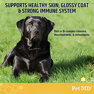 Pet MD Garlic & Brewers Yeast for Dogs & Cats - Garlic and Yeast Plus Antioxidants - Brewer's Yeast Tablets for Dogs & Cats - Vitamin B 1 & Vitamin C - 1000 ct