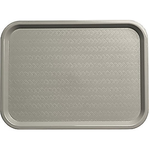 Carlisle FoodService Products Cafe Fast Food Cafeteria Tray with Patterned Surface for Cafeterias, Fast Food, And Dining Room, Plastic, 16.31 X 12.06 X 0.7 Inches, Gray, (Pack of 24)