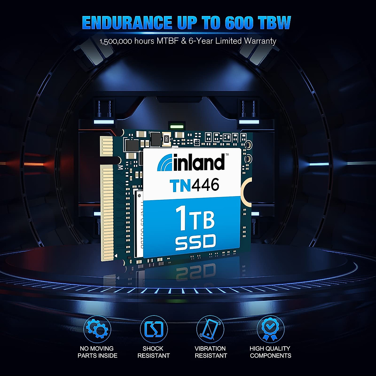 INLAND 2230 Internal SSD 1TB High Performance Gen4x4 M.2 2230 30mm Internal Solid State Drive PCIe 4.0, up to 4,700 MB/s, TN446