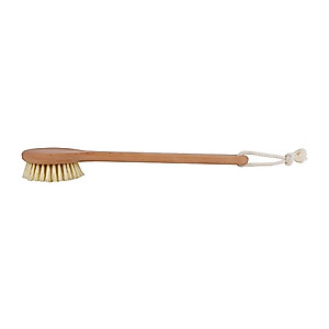 Redecker 100% Made in Germany Round Pig Bristle Bath Brush with Oiled Beechwood Handle, 14-1/5-Inches