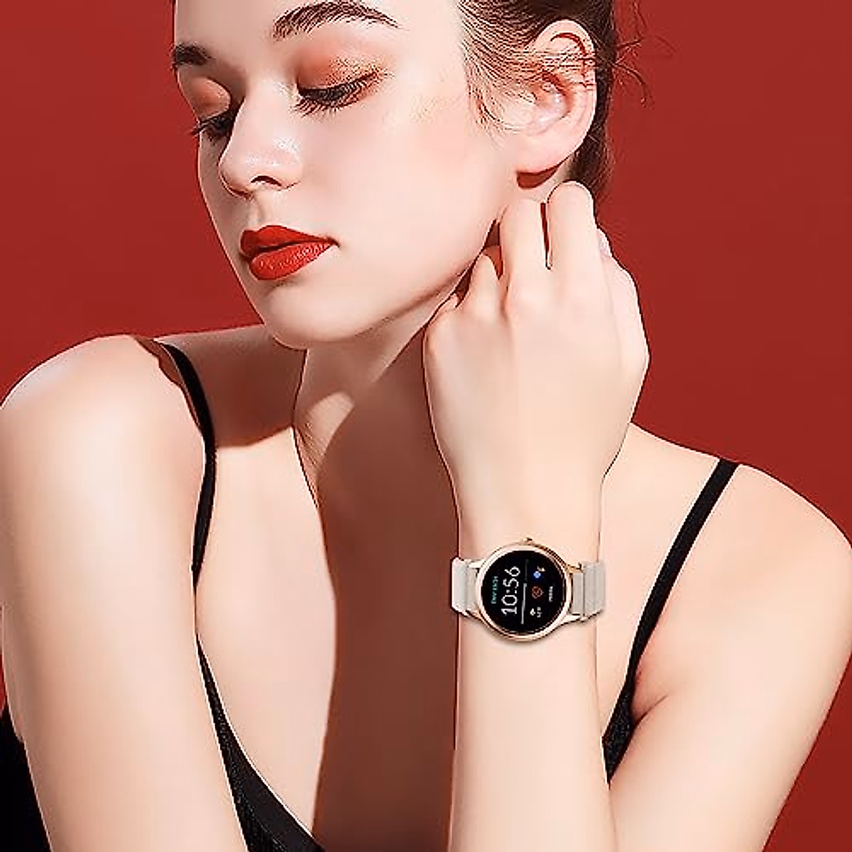 Lzwldan Stretchy Nylon Watch Bands for Fossil Women's Gen 5E 42mm/Gen 6 42mm,18mm 22mm Soft Elastic Wristband Loop Strap for Fossil Men's Gen 5 Carlyle/Garrett/Women's Julianna/Fossil Venture Gen 4 HR/Gen 3