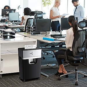 BONSEN 16-Sheet Heavy Duty Paper Shredder for Office, 30-Minute Running Time Cross-Cut CD Shredder with 55dB Low-Noise, 5.3-Gallon Pull Out Bin, Anti-Jam & Quiet Shredder for Home Office (S3102)