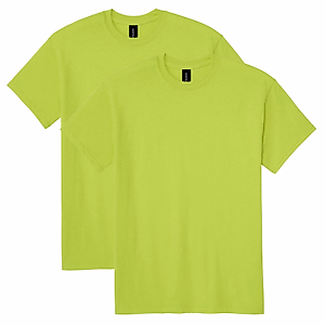 Gildan Unisex Adult Dryblend T-shirt, Style G8000, Multipack, Safety Green (2-pack), X-Large US