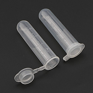 JIUWU Plastic Tube Vial Sample Storage Container 5ml Pack of 50