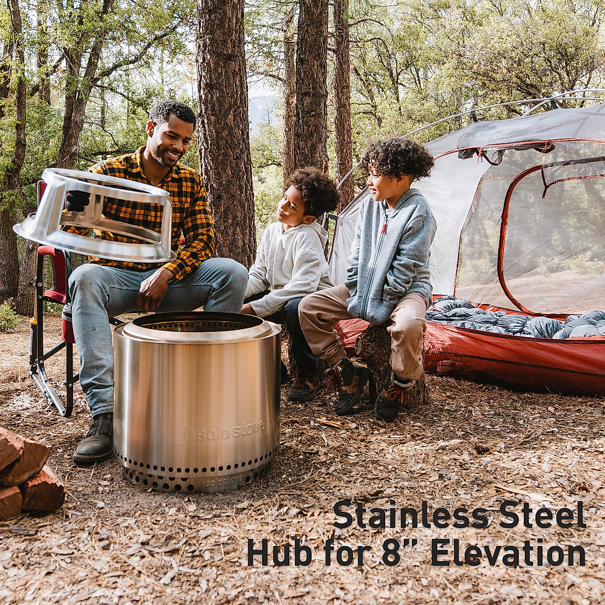 Solo Stove Bonfire Cast Iron Grill Cooking Bundle 2.0 | Smokeless Fire Pit, Stand, Grill & Hub, Wood Burning, Removable Ash Pan, Stainless Steel/Cast Iron, Height: 63 cm, Diameter: 44,5 cm, 20,3 kg