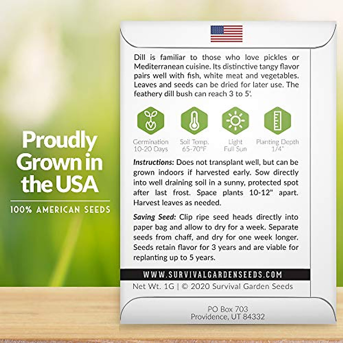 Survival Garden Seeds - Dill Seed for Planting - Packet with Instructions to Plant and Grow Popular Pickling Herbs in Your Home Vegetable and Herb Garden - Non-GMO Heirloom Variety - 1 Pack